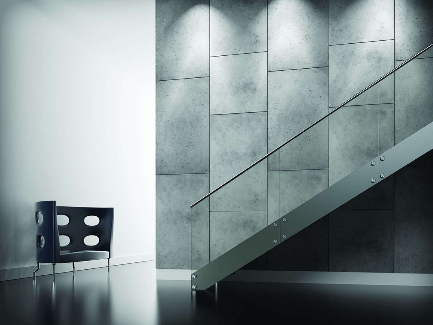 Panele dekoracyjne o strukturze betonu Concrete Plain & Hollow - Loft ...